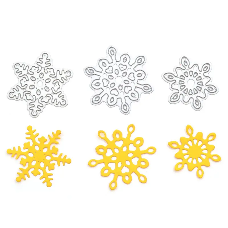 3 Pcs Snowflake Cutting Dies Metal Set DIY Scrapbooking Christmas Cards ...