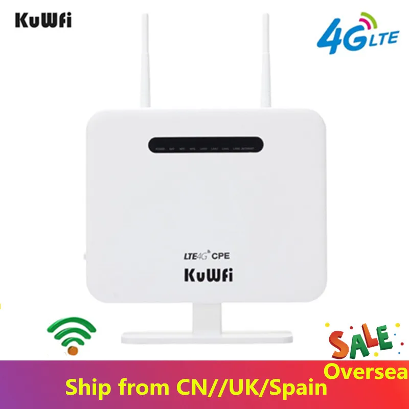 KuWFi 4G LTE CPE 3G/4G Cat4 Wifi Router 300Mbps Unlocked Wireless ...