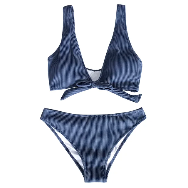 Buy Cupshe Deep Love Solid Bikini Set Women Blue