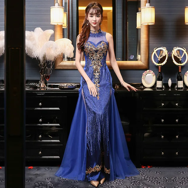 Buy Embroidery Chinese Traditional Eveing Dress 2017