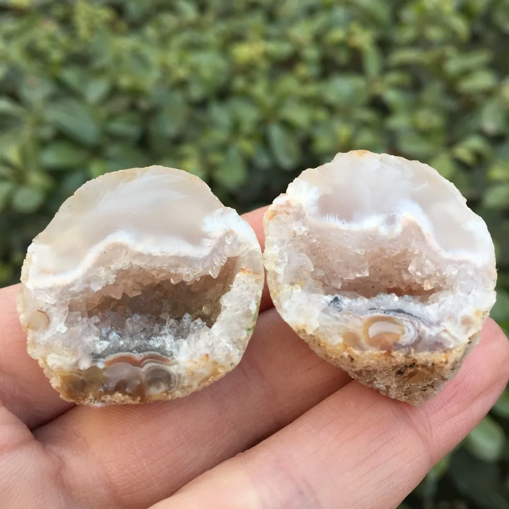 1pair Beautiful Natural Agate Geode Crystal Little Geode Cluster Rare ...