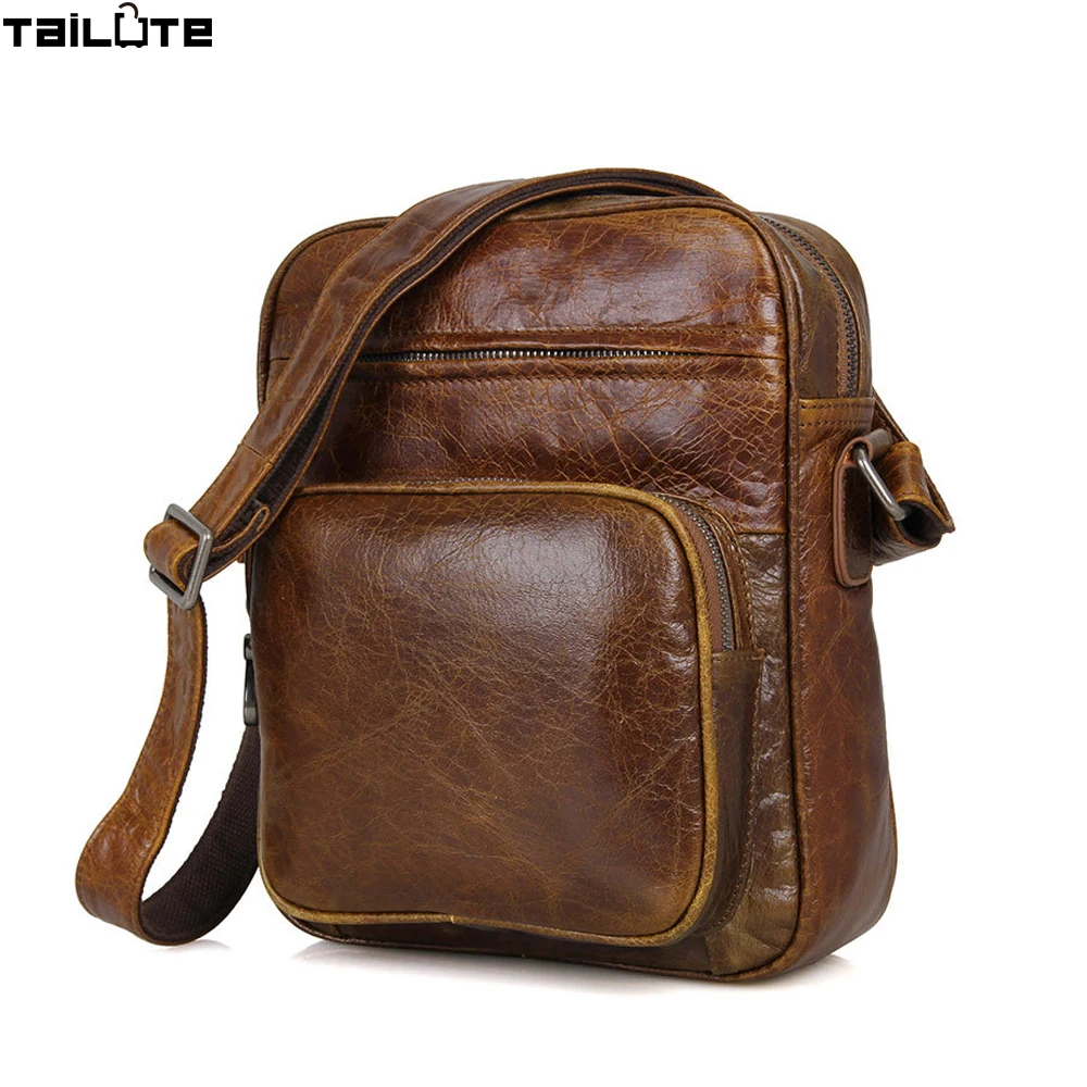 TAILUTE 100% Genuine Leather Men Bags Hot Sale Male Small Messenger Bag ...