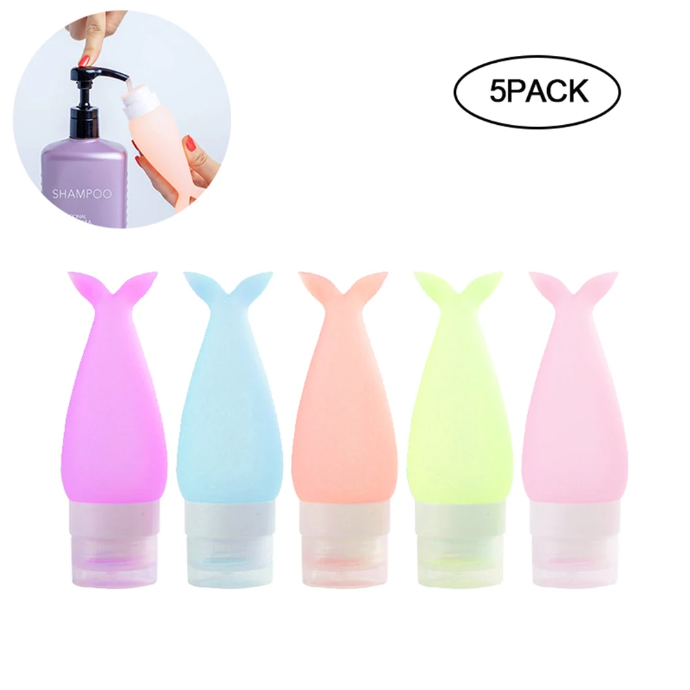 Creative Mermaid Silicone Bottle Travel Bottle Set For Shampoo Lotion ...