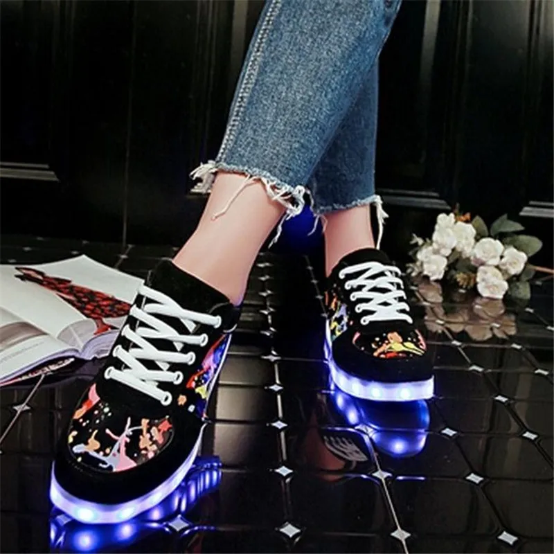 Women-Casual-Colorful-Glowing-Shoes-Lumineuse-with-USB-Light-Up-Charger ...