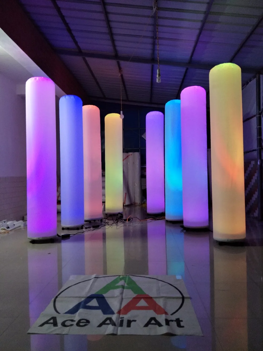 4 Pcs Led Lights Decoration Standing Inflatable Column,glowing Pillars ...