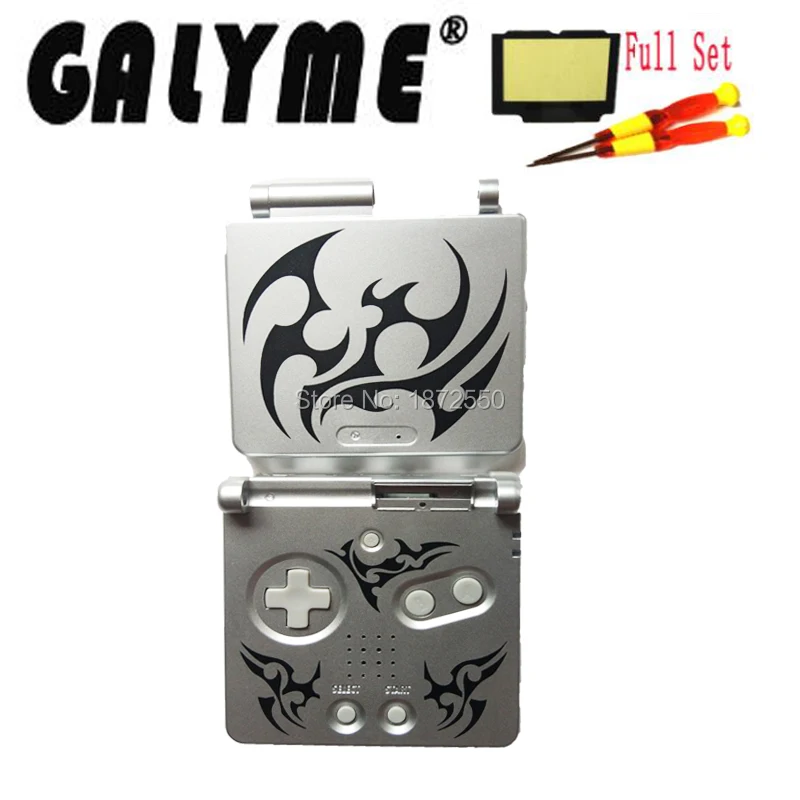 Full Set Fit GameboyAdvance SP Tribal Tattoo Silver Color Version ...