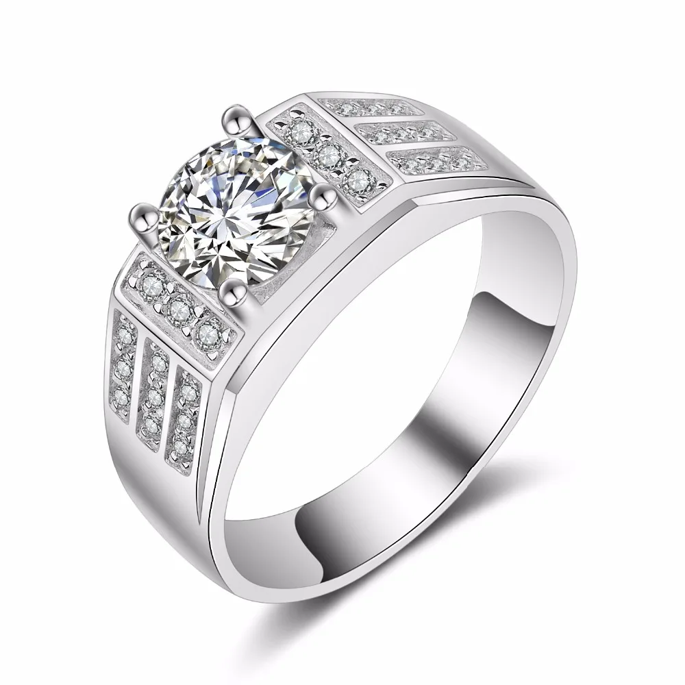 Silver Color Rings For Men s925 Sterling Silver 1 Carat Diamant ... Silver Color Rings For Men s925 Sterling Silver 1 Carat Diamant ...