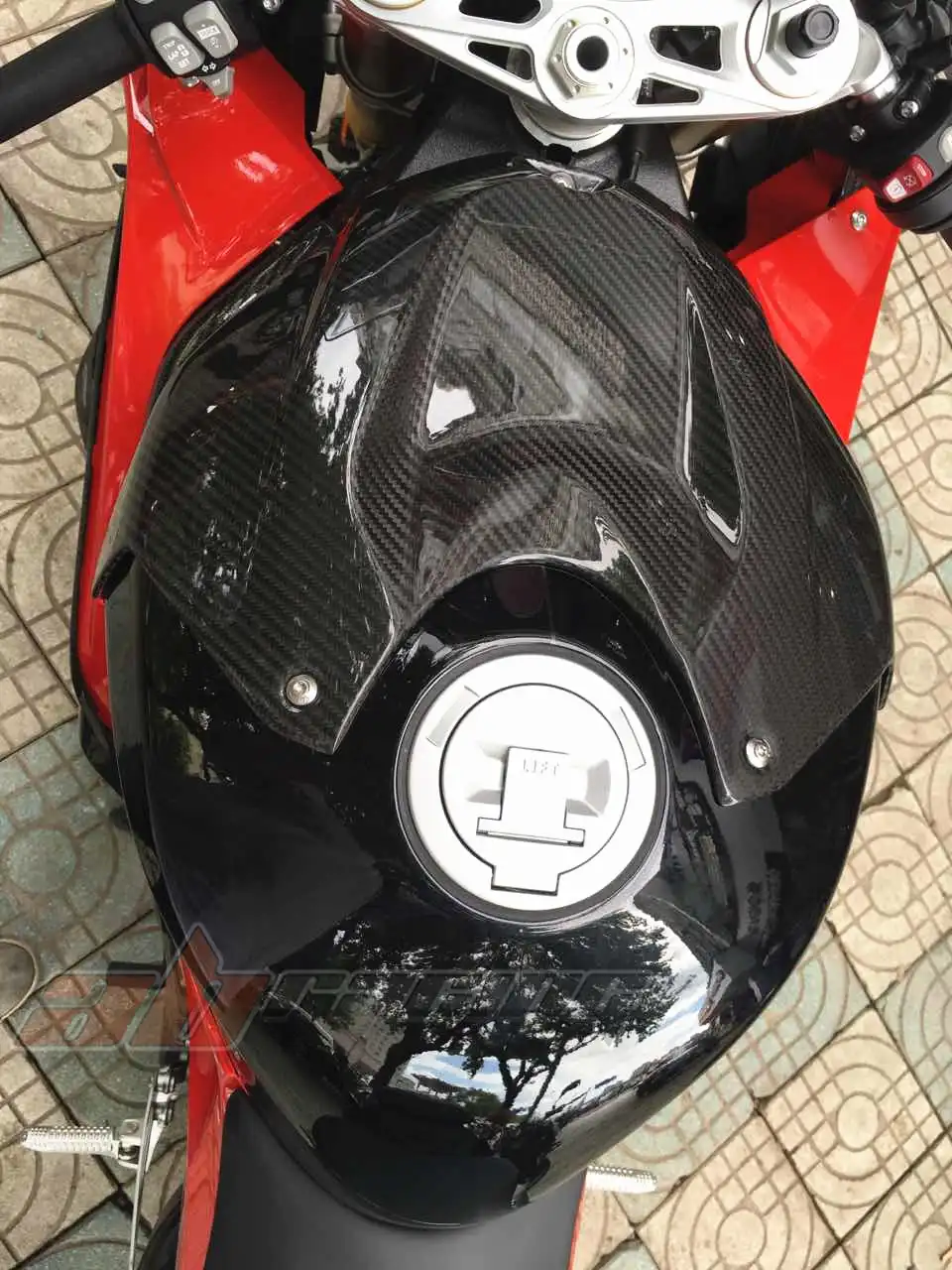 Carbon Fiber motorcycle Sticker Fuel tank cap Decal For BMW S1000RR ...