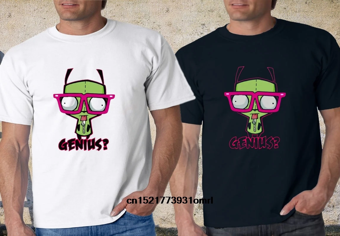 ผู้ชาย T เสื้อ Invader Zim Gir Genius Duh Junior สีดำสีขาว Tee S 3XL ...