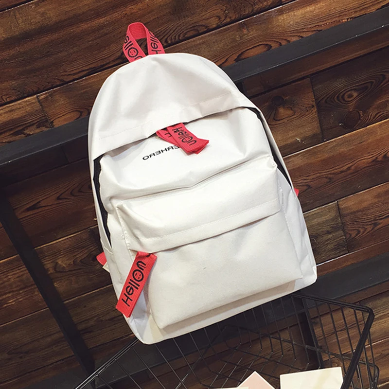 Leinwand Rucksack Frauen Solide Einfache Schule Rucksäcke für Teenager ...