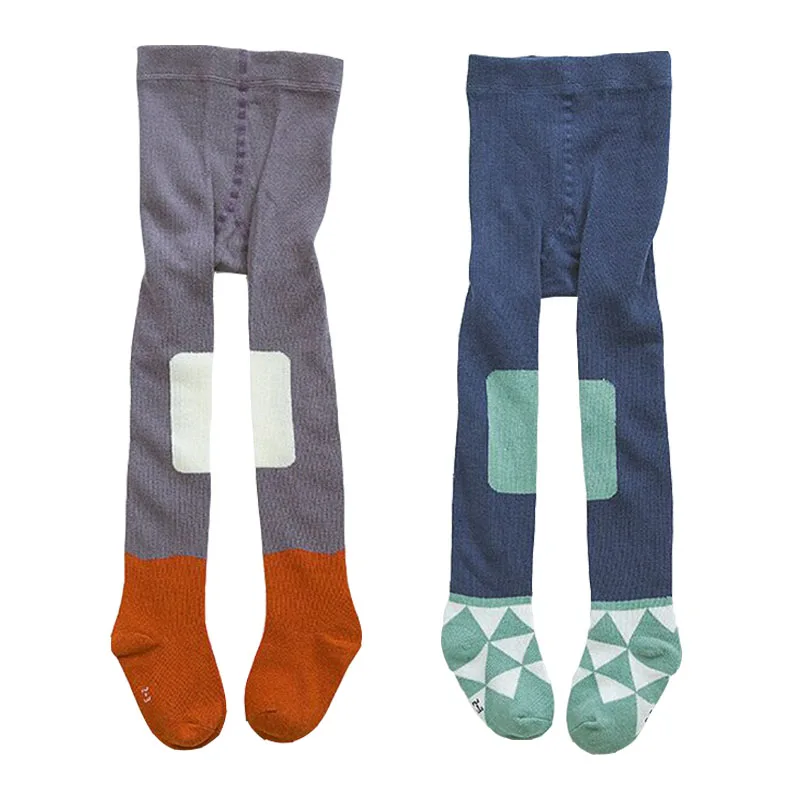 Boys Girls Kids Tights Pantyhose Cotton Geometric Pattern 2 Designs ...