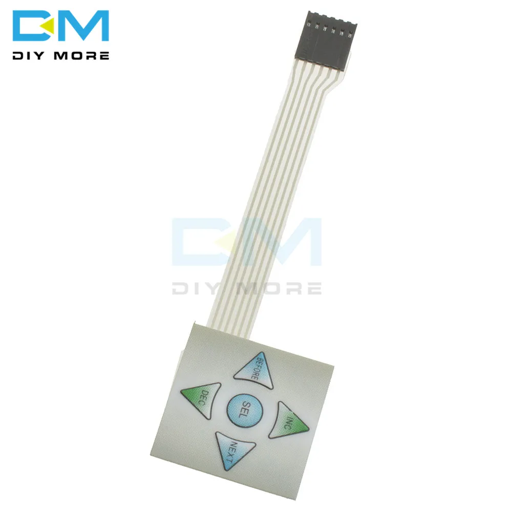 1x5 Matrix Array 5 Key Membrane Switch Keypad Keyboard 1*5 Keys 40*40m ...