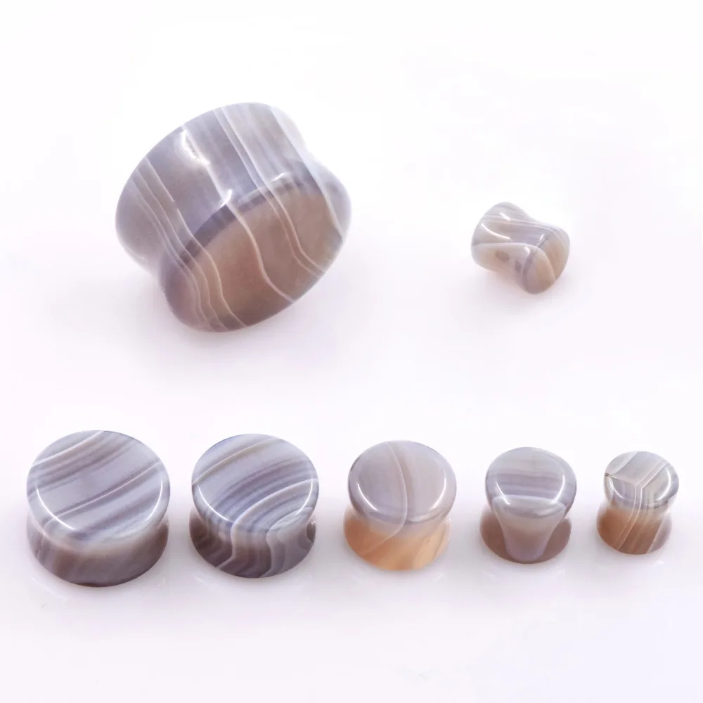 New Stone Ear Plugs Piercing Expander Flesh Ear Tunnels Stretcher Plug ...