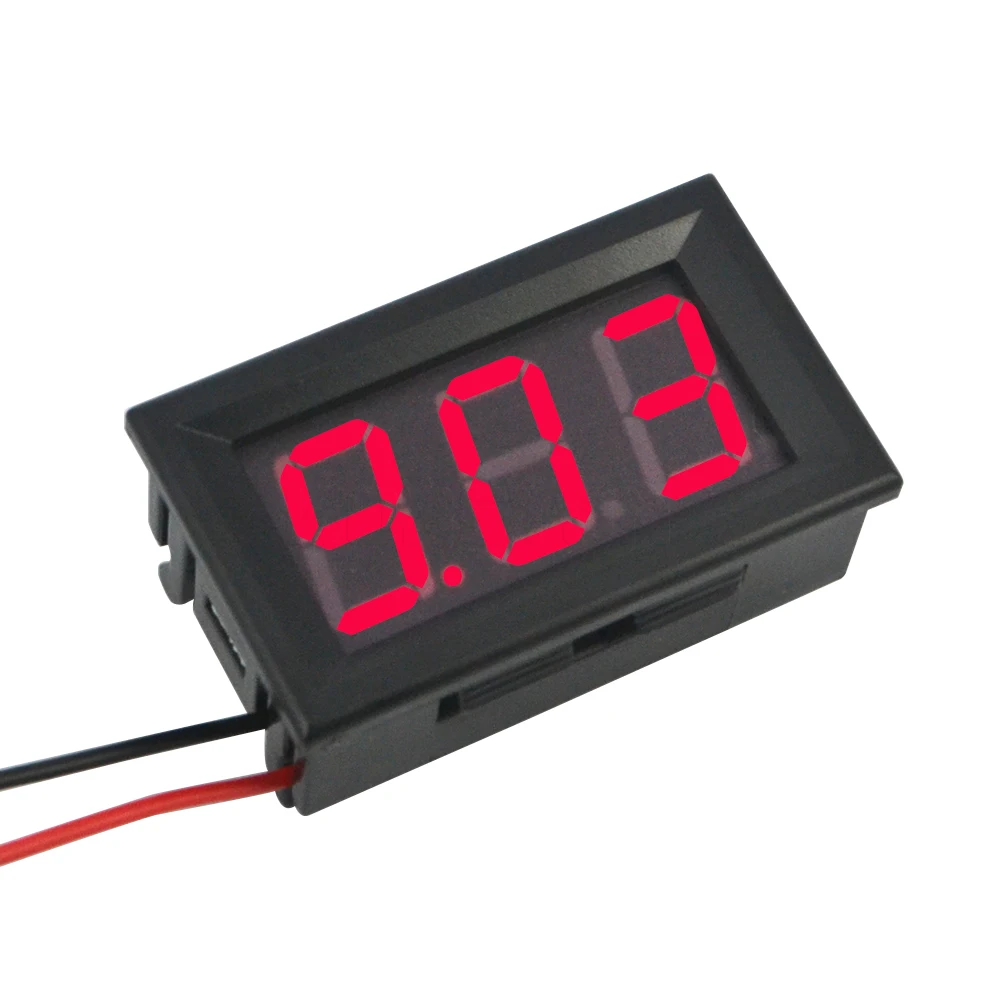 Sikeo Mini LED Digital Voltmeter Red Panel Voltage Meter with Two-wire ...