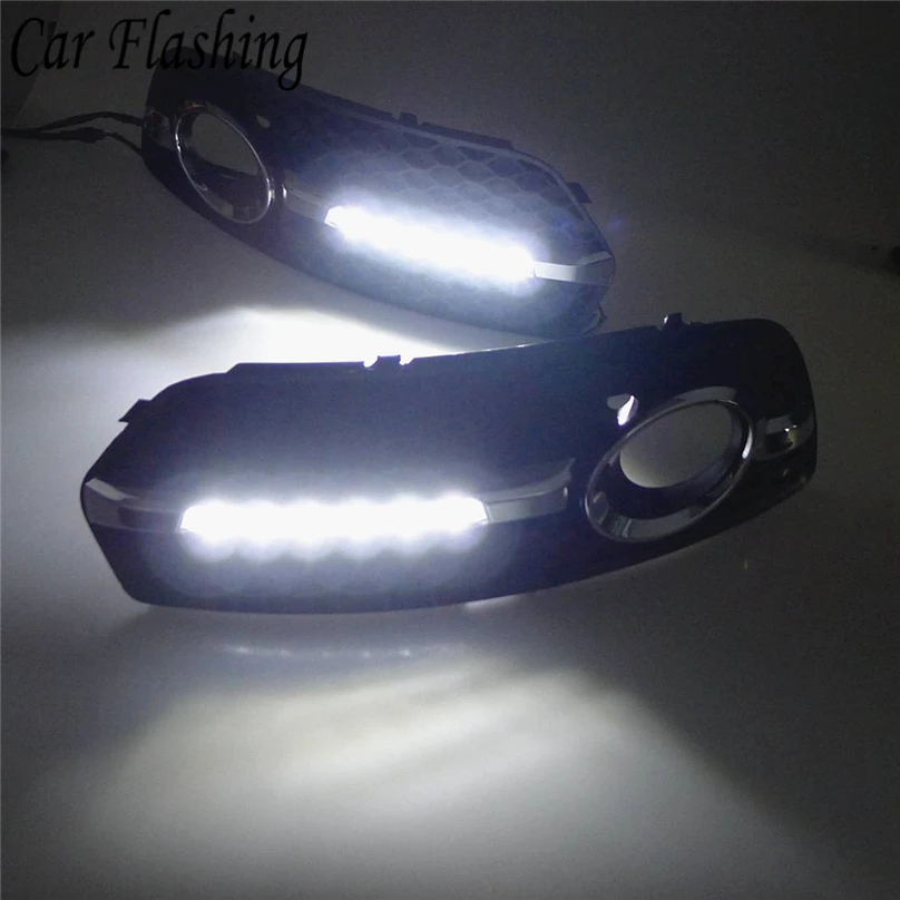 Car Flashing 1 set DRL For Audi Q5 2010 2011 2012 2013 LED DRL Daytime ...