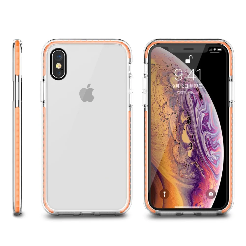 Hybrid Case For iPhone Xs Transparent Bumper Built in TPE Ultra ...