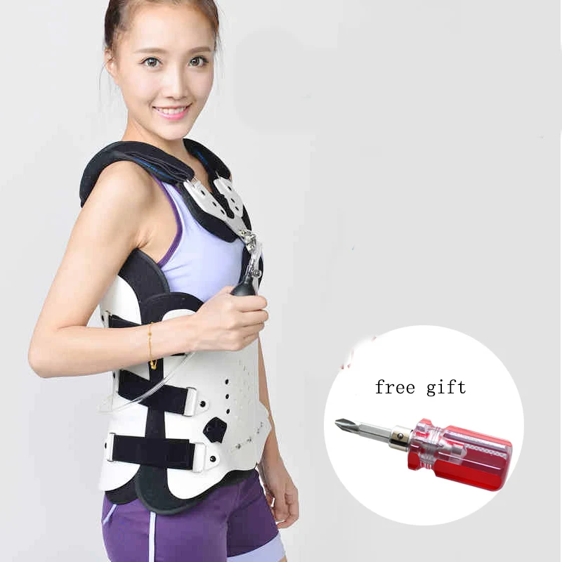 Inflatable thoracolumbar orthosis fixation brace thoracic spine ...