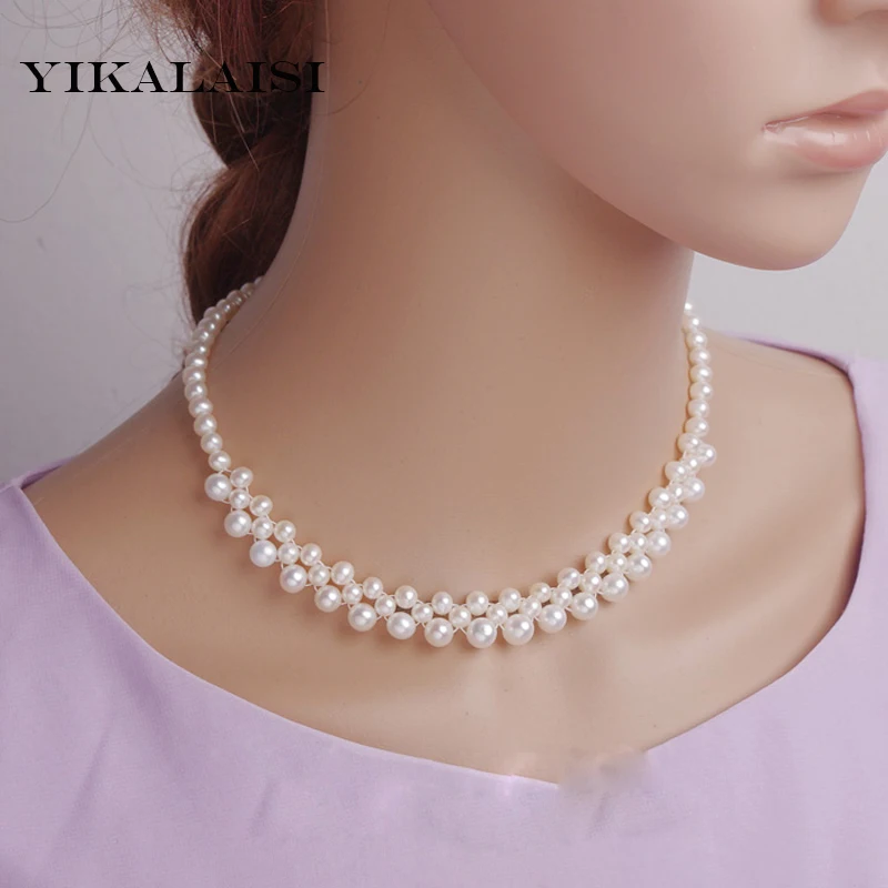 Yikalaisi 2017 100 Natural Freshwater Pearl Necklace Jewelry 5 6 7 8
