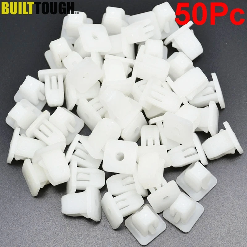 50Pcs White Square Auto Fasteners Auto Bumper Fastener Rivet Retainer ...