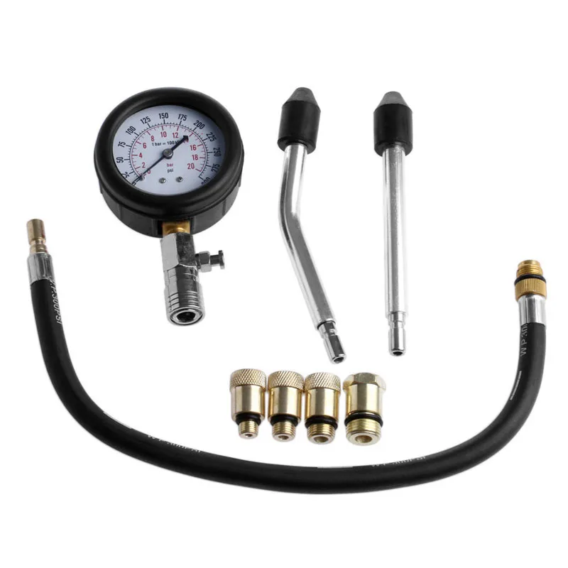1set Motor Auto Petrol Gas Engine Cylinder Compression Tester Gauge ...