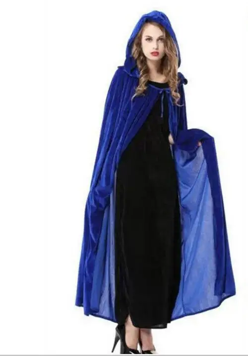 Blue Green Halloween cape Cloak Halloween Cosplay Costume Party Dress ...