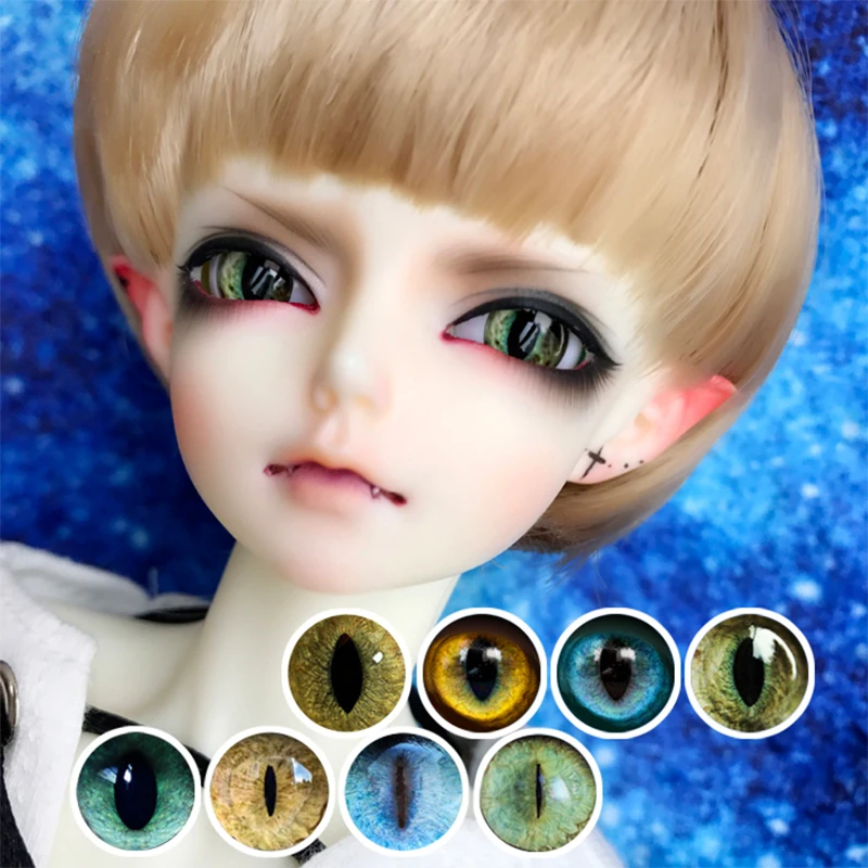 BJD eyes 14mm Cartoon eye pressure 10-16-24mm cat eye shape for 1/8 1/6 1/4 1/3 BJD SD DD doll ...
