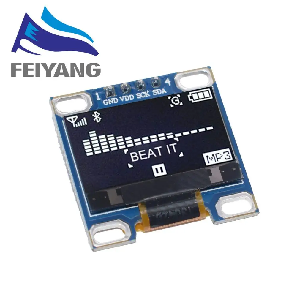 10PCS 0.96 inch IIC Serial White OLED Display Module I2C SSD1315 LCD ...