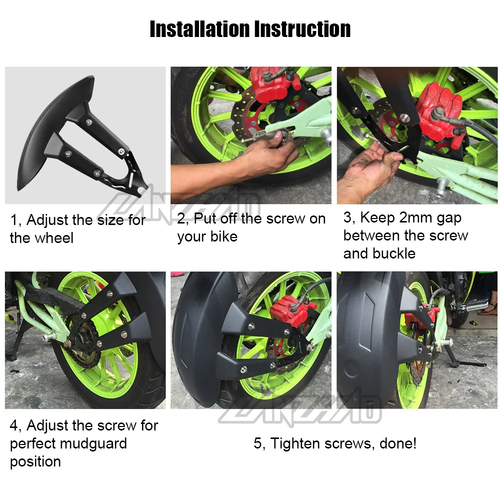 Motorcycle Rear Fender Mudguard Wheel Tire Splash Cover Guard Black ...