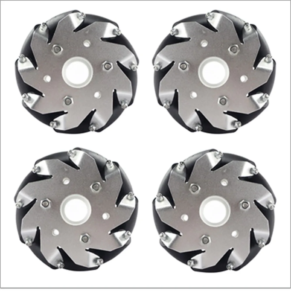 4-inch-100mm-Aluminium-Mecanum-Roda-Set-Dasar-2-Kiri-2-Kanan-untuk ...