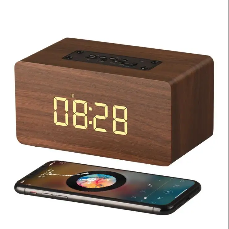 DDO W5C Clock Version Wooden Wireless Bluetooth Speaker High Definition DDO W5C Clock Version Wooden Wireless Bluetooth Speaker High Definition