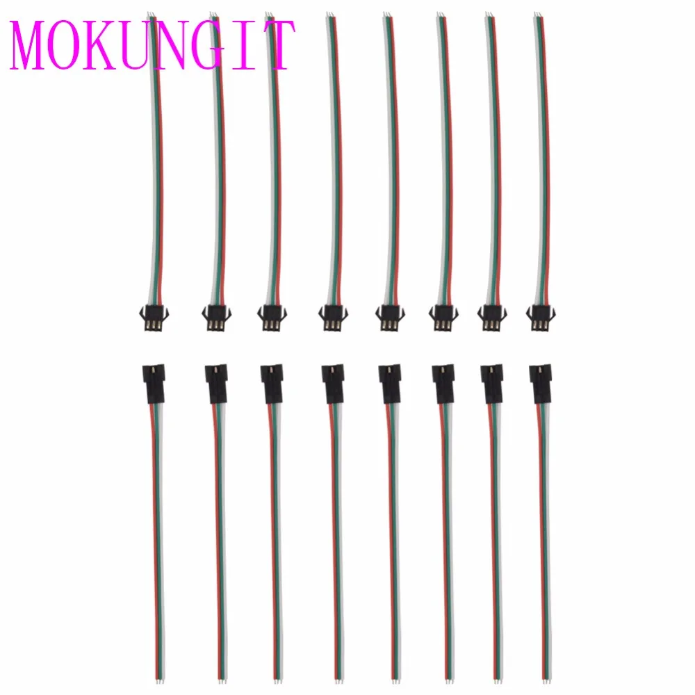 200-Pairs-3-pin-JST-SM-Male-Female-plug-LED-Connector-Cable-for-WS2812B ...