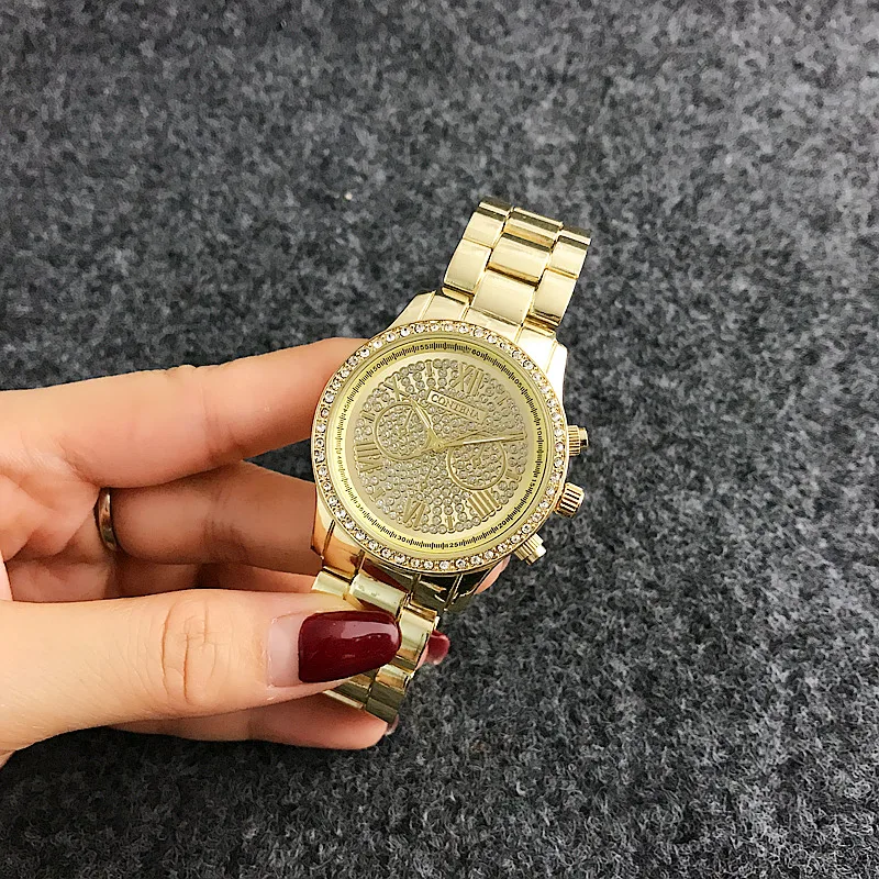 Top Brand Luxury CONTENA watches Japan movment Quartz Watch Golden ...