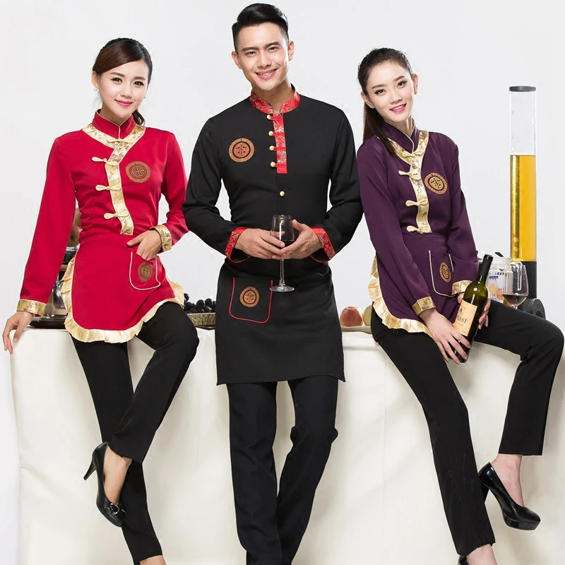 Hotel Autumn Winter Uniform Hot Pot Restaurant Clothing Sleeved Long ...