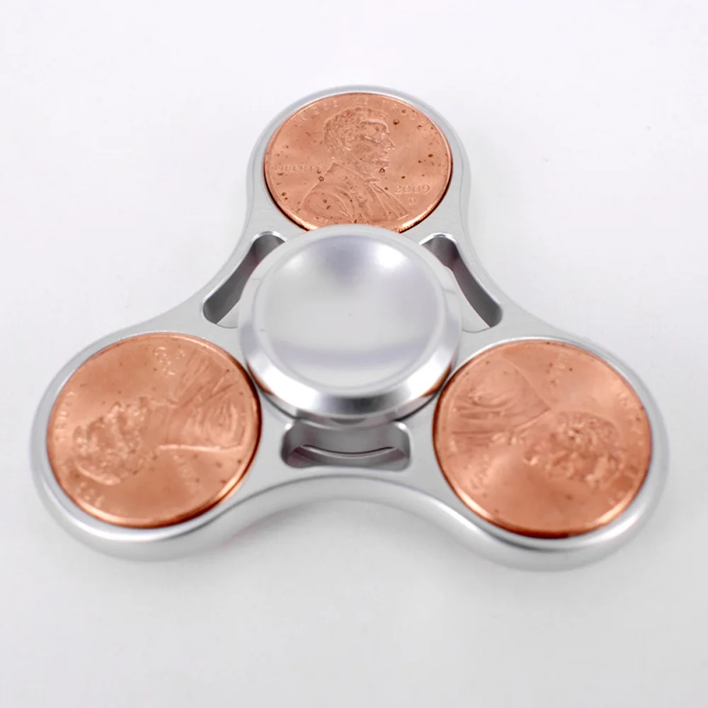 New Styles Pure Copper EDC Coin Spinner Fidgets Hand Spinner 2 For ...
