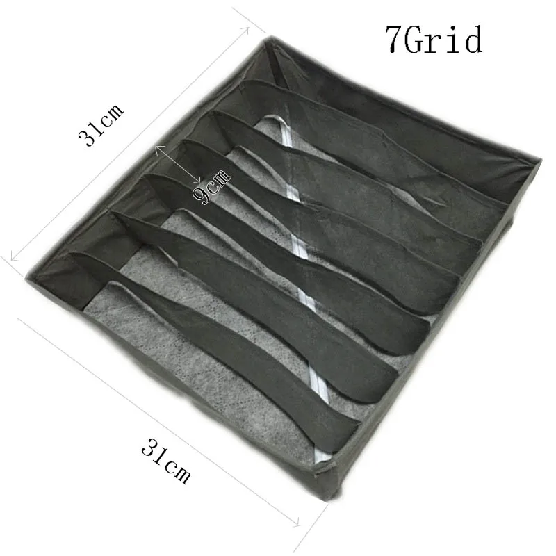 7 Grid Foldable Drawer Divider Storage Bra Box Makeup Organizer Closet ...
