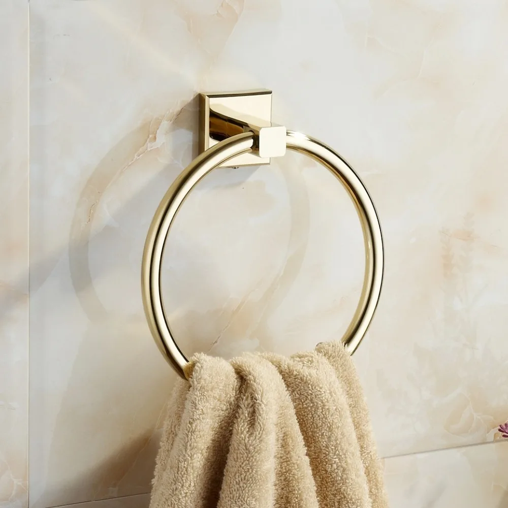 Gold Towel Ring Bathroom Towel Hanging Ring Brass Bath Decoration