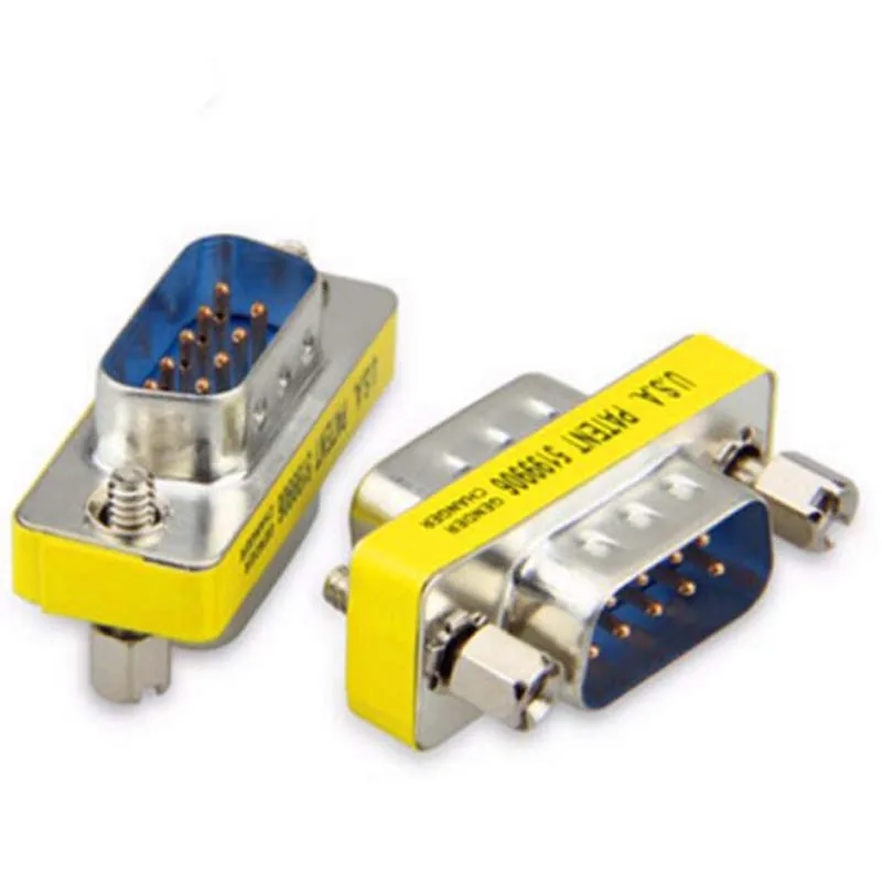 50 pcs Porta Serial Macho para Macho M/M Adapter Adaptador de Porta ...