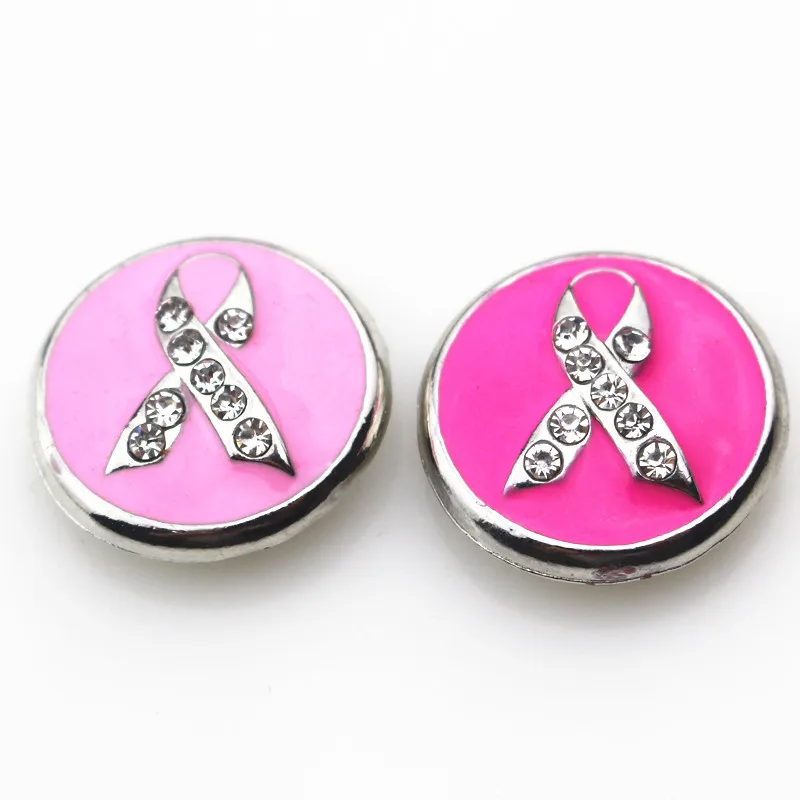 Mix-20pcs-lot-crystal-breast-cancer-awareness-ribbon-snap-buttons-for ...