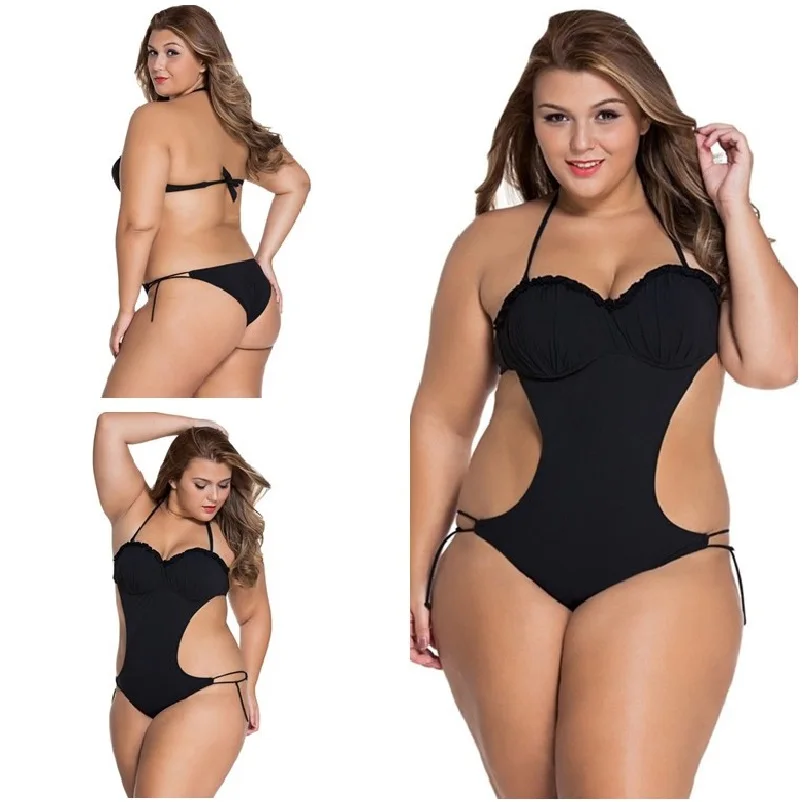 Plus Size L XL XXL Monikini Bikini One Piece Swimsuit 2016 Summer Plus Size L XL XXL Monikini Bikini One Piece Swimsuit 2016 Summer