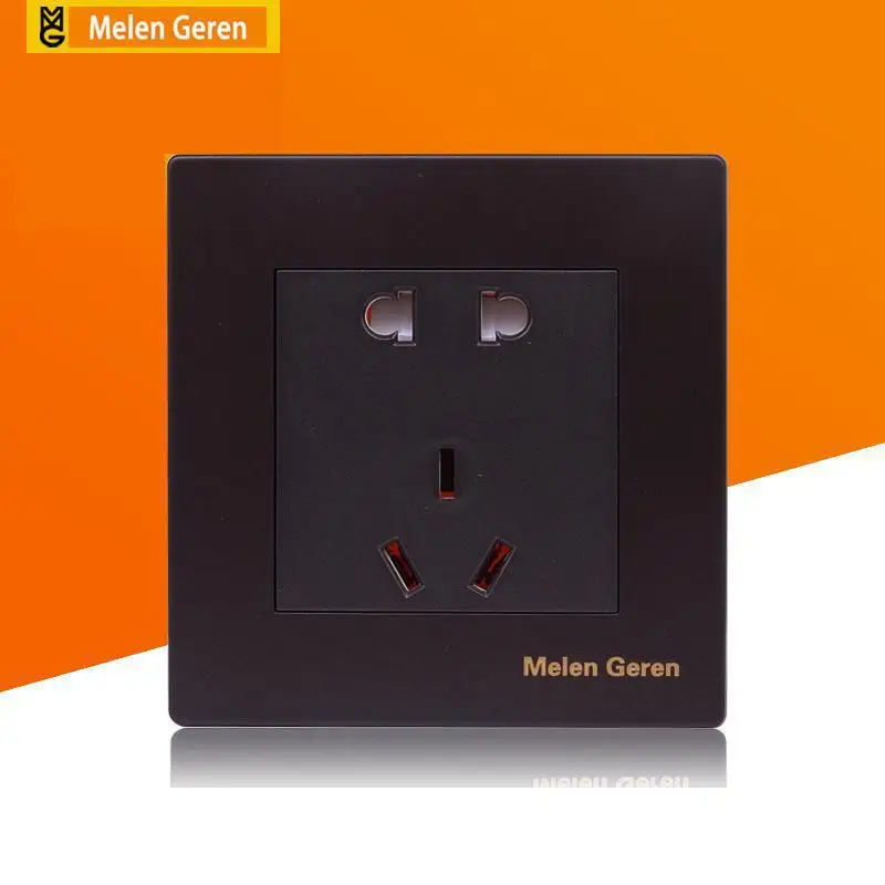 Five Black Hole Socket Type 86 Type Two Or Three Wholesale Power Socket ...