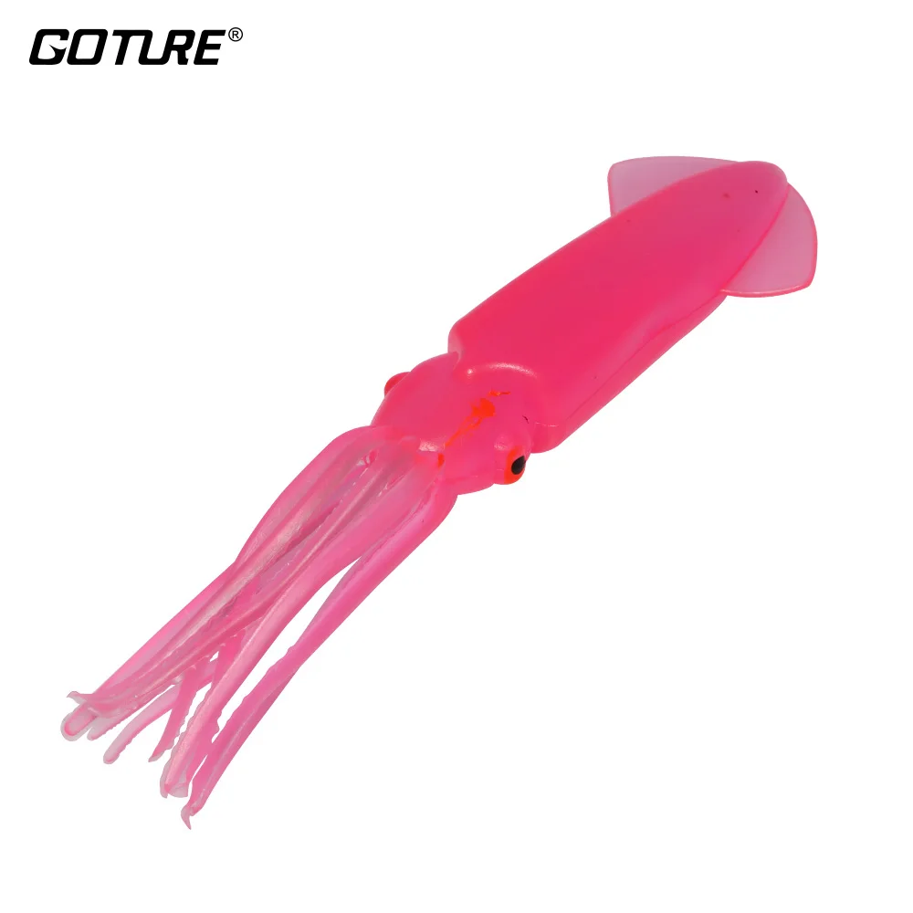 Goture 1PC 14cm 20g Saltwater Pink Soft Fishing Lure Hollow Body Squid ...