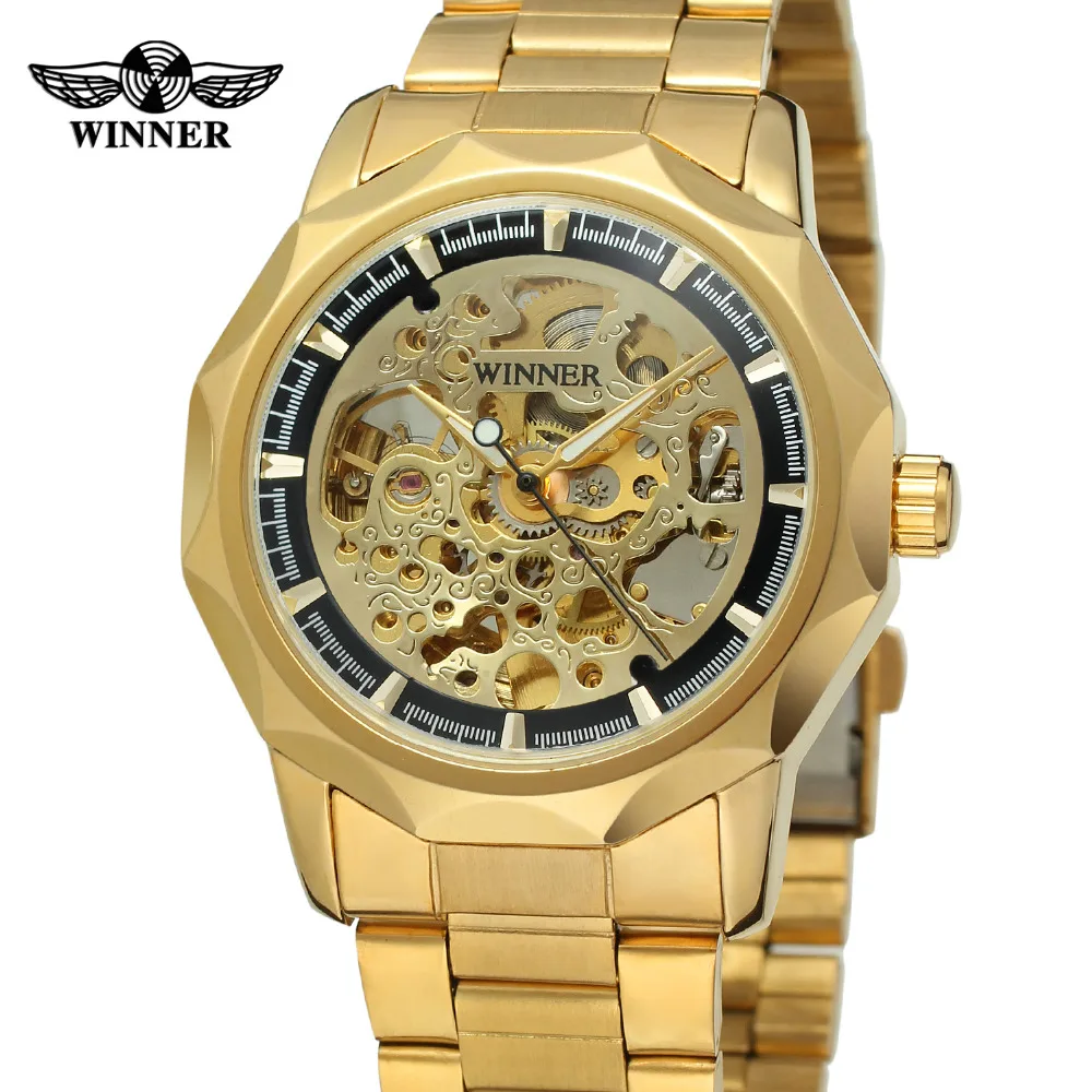 Winner Men's Watch Branded Waterproof Wristwatch Skeleton Autoamtic ...