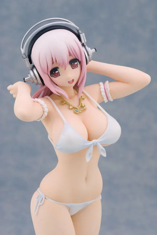Super Sonico Pvc Sexy Figure Swimwear Can Undress Clothes Doll Sexy Figurine Anime Toy White New