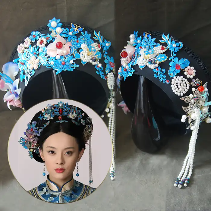 Chinese Ancient Costume Qing Dynasty Empress Hats Queen Headdress ...