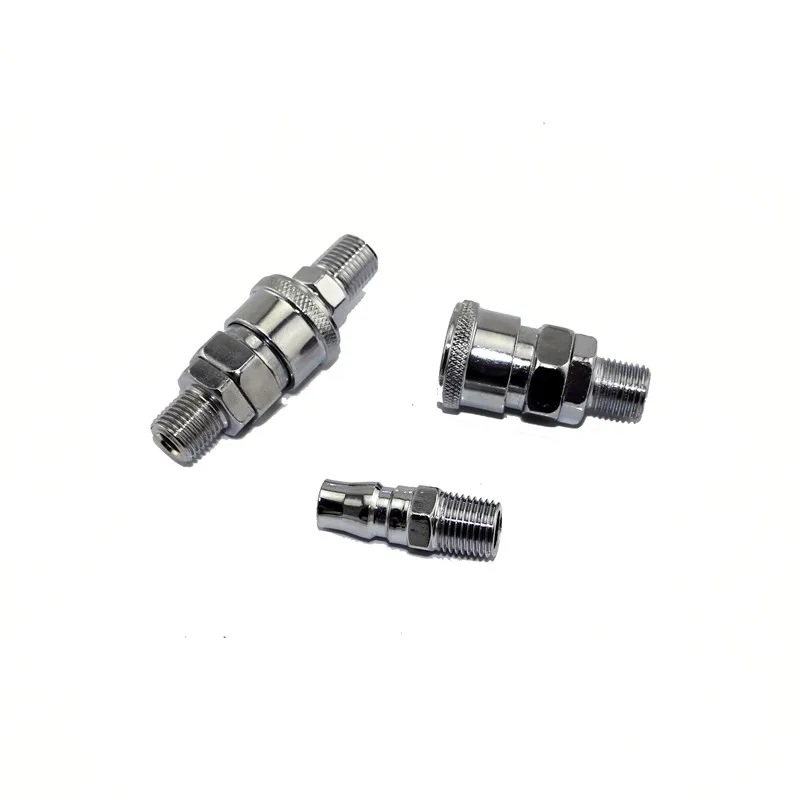 2 Pcs Pneumatic Fitting 1/4" Pt Thread Air Coupler Quick Connector Sm20 ...