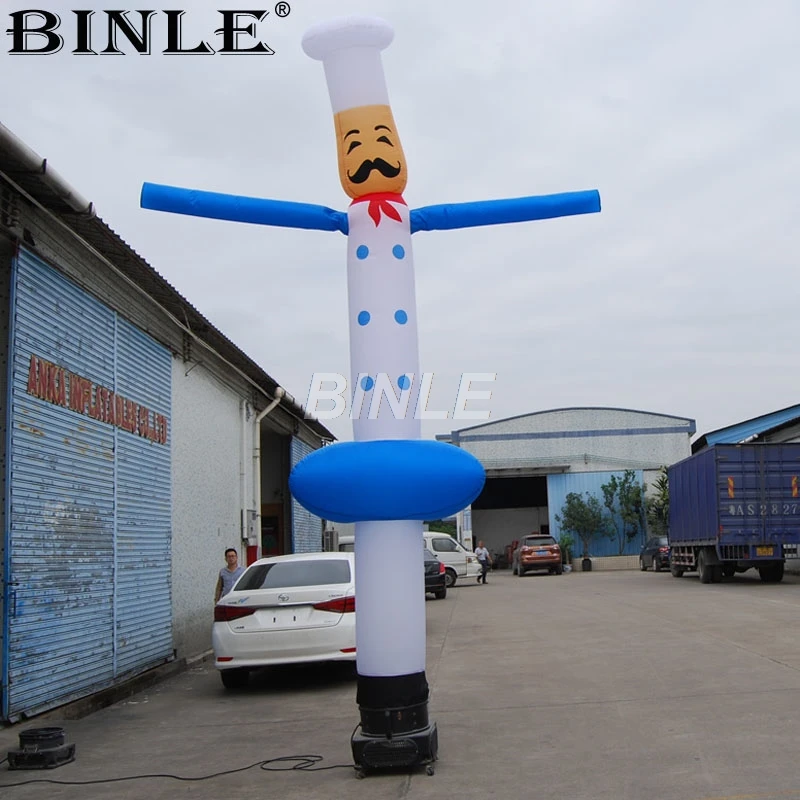 Resturant Store Opening 4m 6m Inflatable Chef Air Dancer Air Tube Cook ...