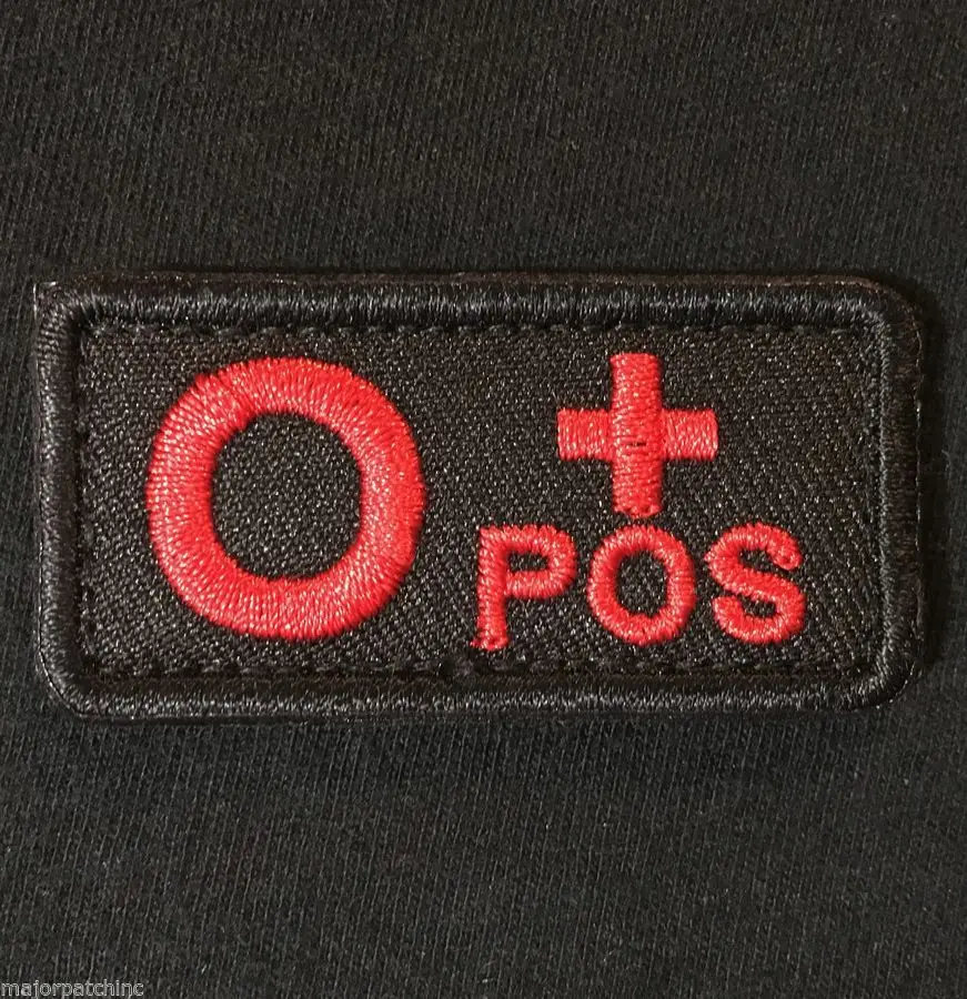 O+ O POS Positive Blood Type Usa Army Black Ops Red Hook Patch Backpack ...