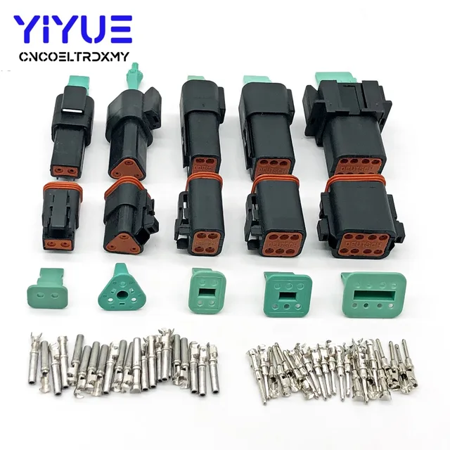 Deutsch Dt Sorozatú Fekete Csatlakozó Vízálló Elektromos Dugó Dt06/Dt04 2/3/4/6/8 Pin Motor ...