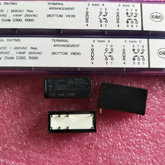 Ftr-f1ca005v Ftr-f1ca012v Ftr-f1ca024v Ftr-f1ca048v Power Relay 5a 250vac 8 Pins - Relays ...