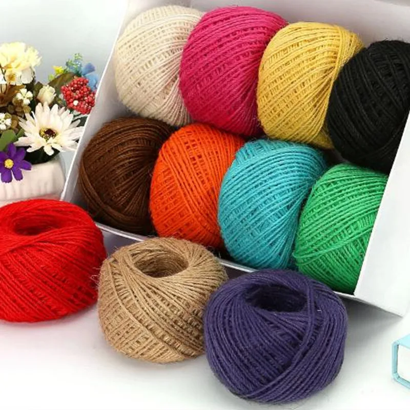 Hot Sell 50m Natural Burlap Hessian Jute Twine Cord Hemp Rope 2mm ...